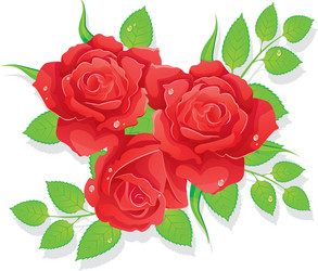 Horizontal seamless background with red roses Vector Image