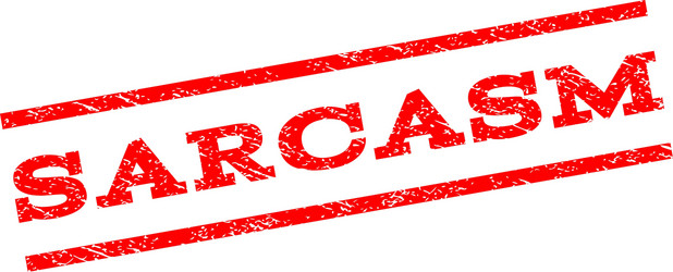 Beware of sarcasm watermark stamp Royalty Free Vector Image