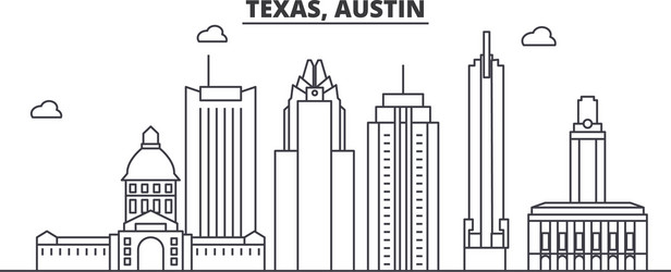 Austin Texas Skyline Vector Images (over 160)