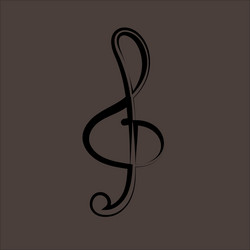 Treble clef silhouette simple black icon Vector Image