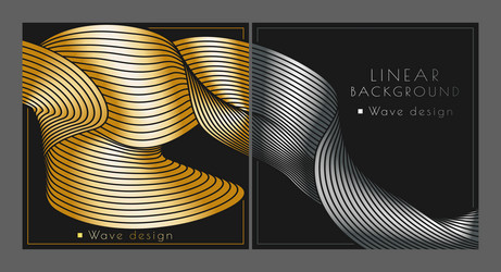 Linear composition abstract gold and silver lines Vector Image