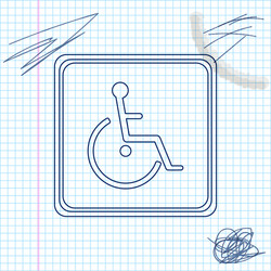 Disabled handicap line sketch icon isolated Vector Image