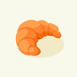 Cute crying chocolate croissant character hand Vector Image