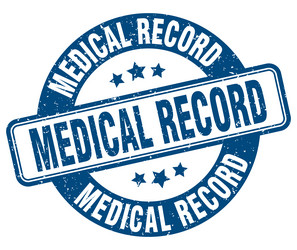Medical record stamp label round Royalty Free Vector Image