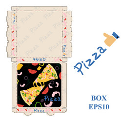 Ready to print 5 pizza food packaging box layout Vector Image