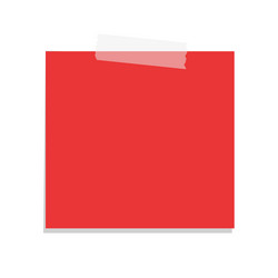 Rectangle red sticky post note template mockup Vector Image