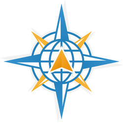 Geometric compass logo Royalty Free Vector Image