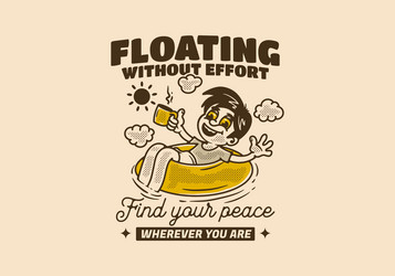Floating without effort a child relaxes Royalty Free Vector