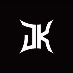 Jk monogram logo with diamond shape and ring Vector Image