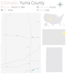 Map of yuma county in colorado Royalty Free Vector Image