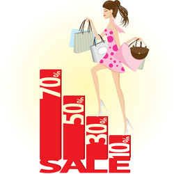 Shopping beautiful girl Royalty Free Vector Image