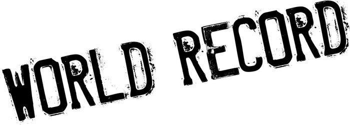 World record rubber stamp Royalty Free Vector Image