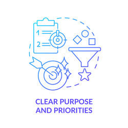 Clear purpose and priorities concept icon Vector Image