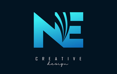 Creative colorful letters ne n e logo Royalty Free Vector