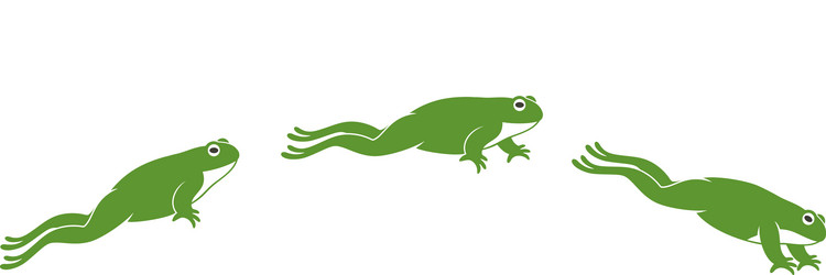 Frog jump various jumping animation sequence Vector Image
