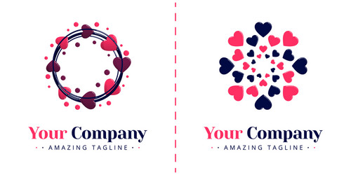 Double love logo for connected and infinity Vector Image