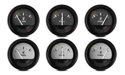 Realistic 3d set of fuel level indicators Vector Image