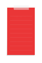 Red sticky post note template mockup set taped Vector Image