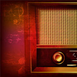 Abstract grunge background with retro radio Vector Image