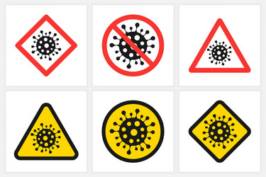 Stop coronavirus different signs set on white Vector Image