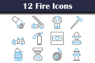 Firefighter fire department and emergency icon set