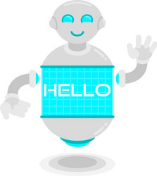 Cute smiling robotchat bot say hi Royalty Free Vector Image