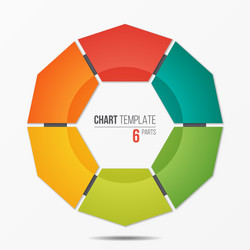 Circle chart template with 6 options Royalty Free Vector