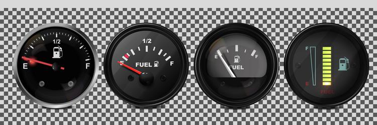 Realistic 3d set of fuel level indicators Vector Image