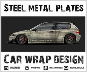 Rusty metal plate background texture car wrap Vector Image
