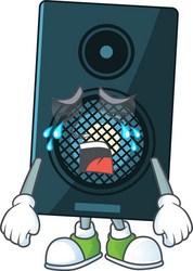 Crying radio mascot cartoon style Royalty Free Vector Image