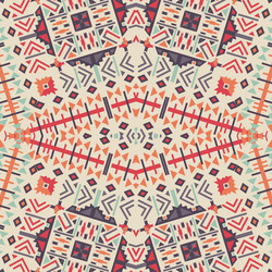 Colorful aztec seamless pattern on dar Royalty Free Vector