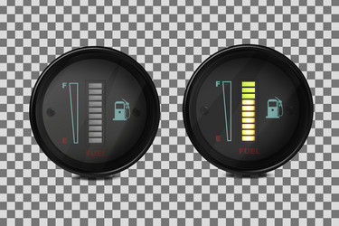 Realistic 3d set of fuel level indicators Vector Image