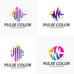 Colorful pulse logo concepts pulse people logo Vector Image