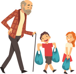 Clipart Helping Elderly Cartoon
