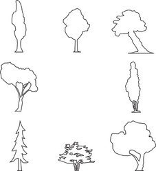 Wood outline set Royalty Free Vector Image - VectorStock