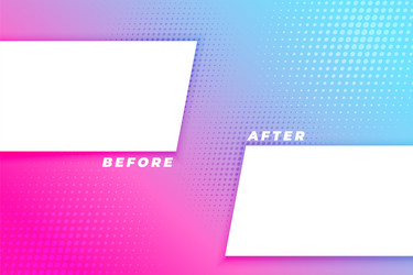 Before and after transparent frame template Vector Image