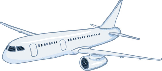 Cartoon white passenger airplane commercial Vector Image