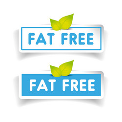Fat free label set Royalty Free Vector Image - VectorStock