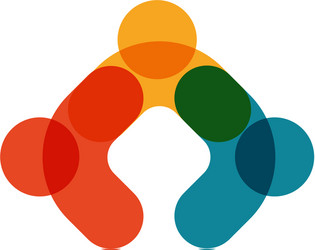 Human logo mutual aid icon people together Vector Image