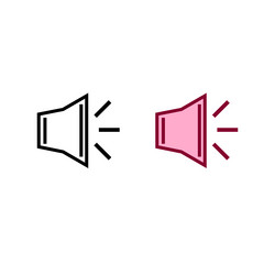 Loudspeaker logo icon colorful and outline Vector Image