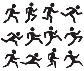 Pictogram of running person Royalty Free Vector Image