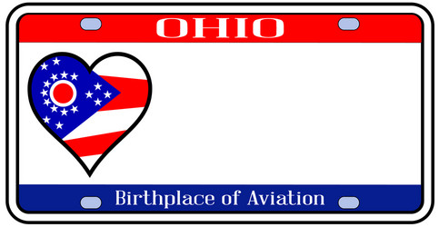 Blank ohio license plate Royalty Free Vector Image