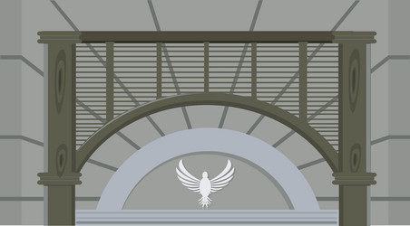 Gothic arch with moon phases hand drawn Royalty Free Vector