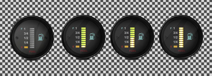 Realistic 3d set of fuel level indicators Vector Image