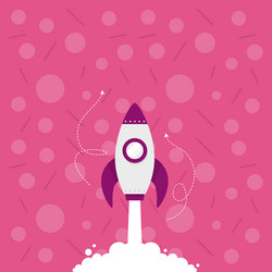 Rocket ship launching fast straight up Royalty Free Vector