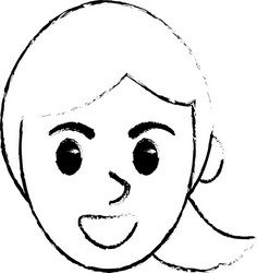 Sketchy face woman comic design Royalty Free Vector Image