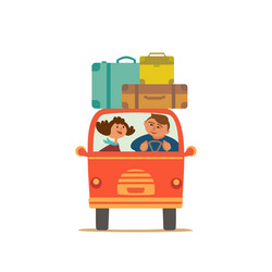 Travelling car Royalty Free Vector Image - VectorStock