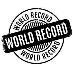 World record rubber stamp Royalty Free Vector Image