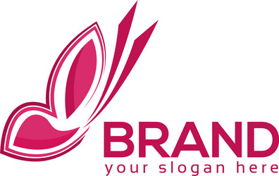 Butterfly logo template pink Royalty Free Vector Image