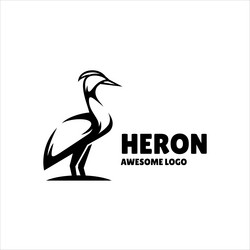 Blue heron silhouette logo Royalty Free Vector Image